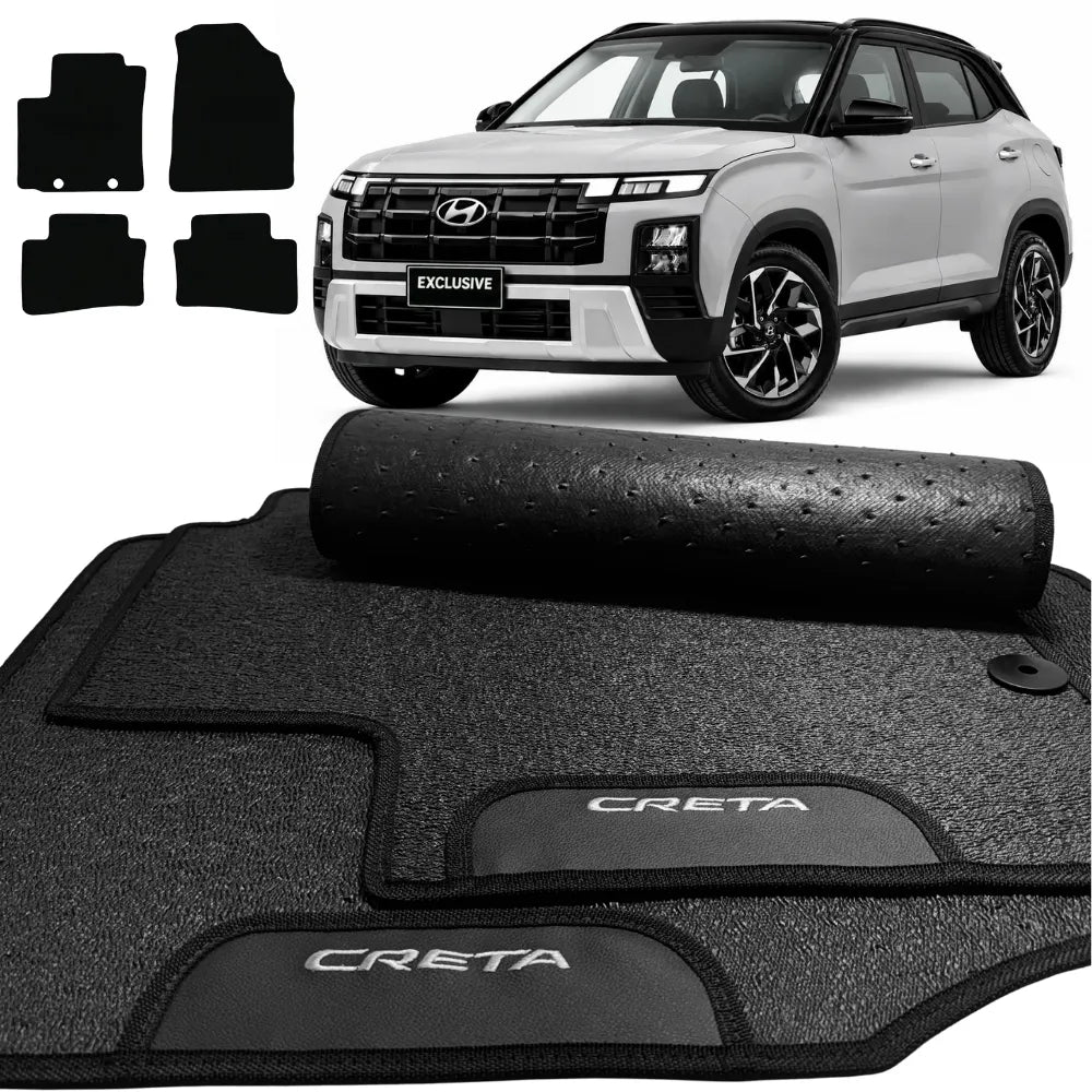 TAPETES BORRACHA PREMIUM HYUNDAI CRETA 2022 A 2026 4 PEÇAS – Exclusive