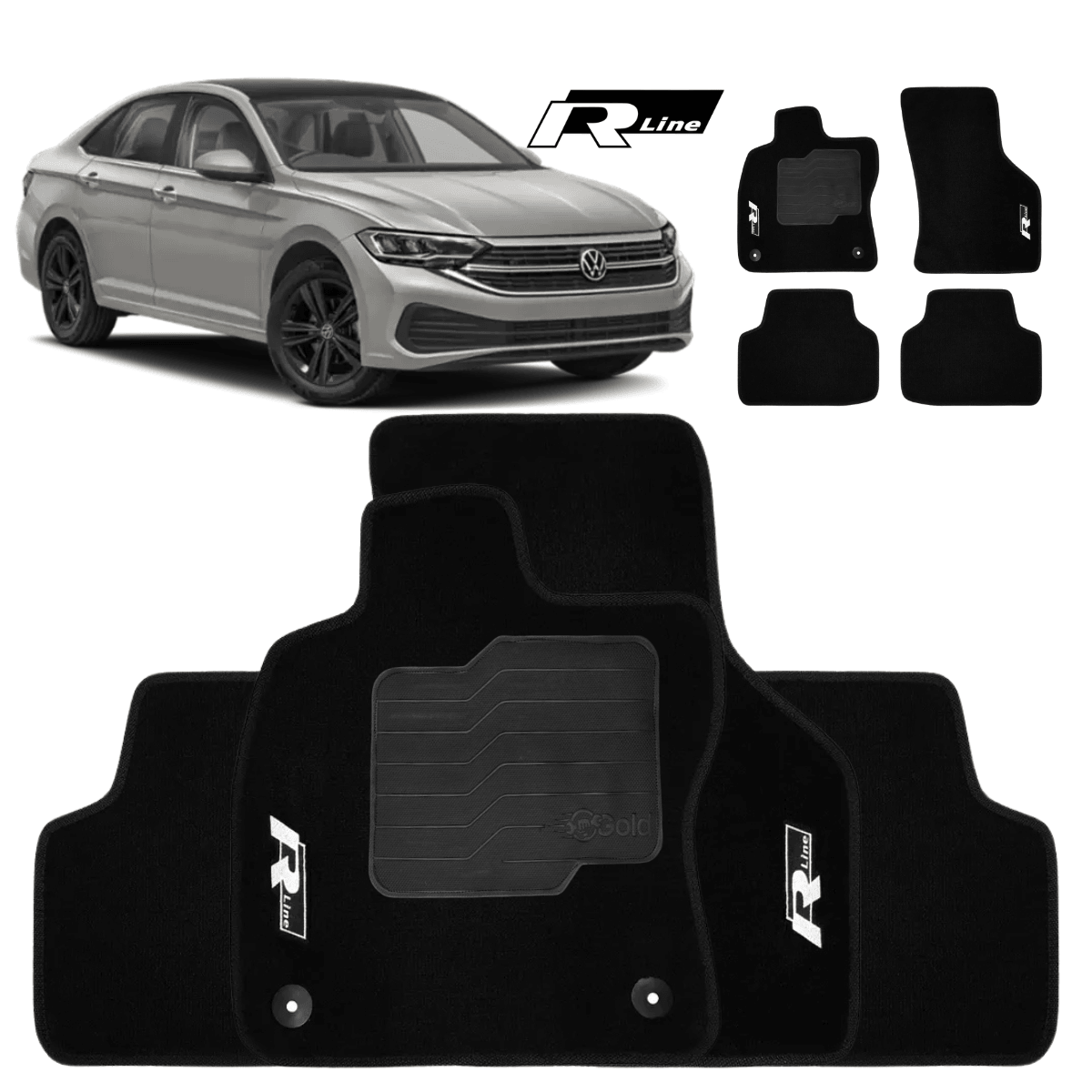 TAPETE CARPETE JETTA R-LINE 2019 A 2024 PRETO 4 PEÇAS – Exclusive
